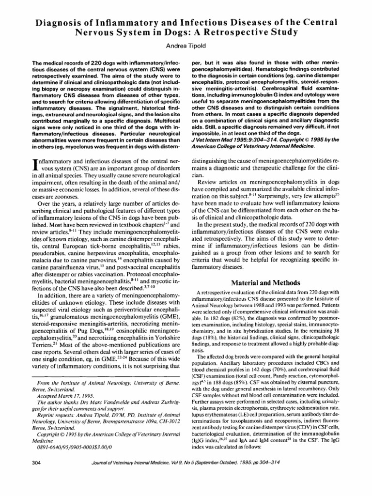 Tipold 1995 - Diagnosis of Inflammatory and Infectious Diseases of The ...