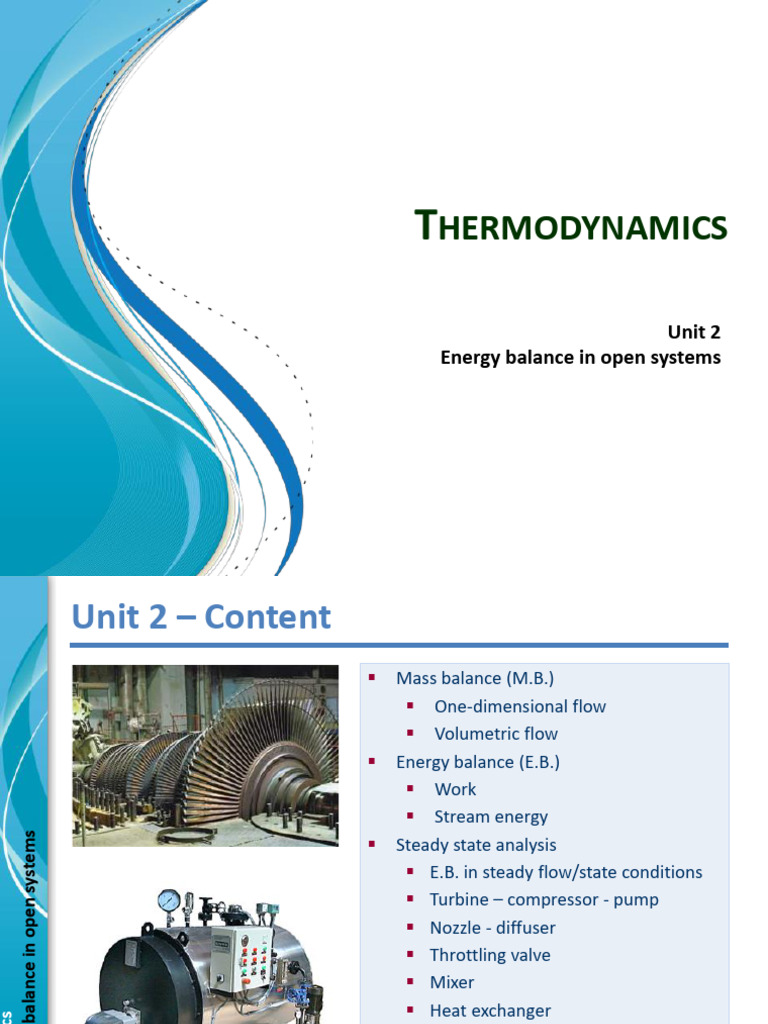 Thermodynamics - 2 - Energy balance in open systems | PDF | Heat ...