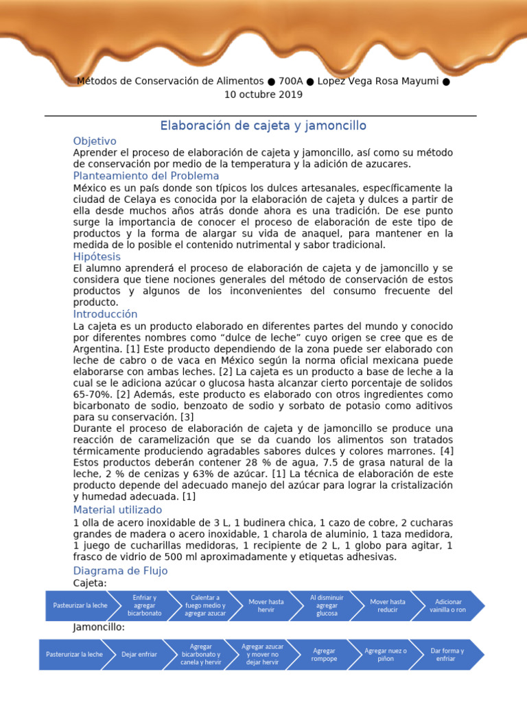 Cajeta | PDF | Leche | Alimentos