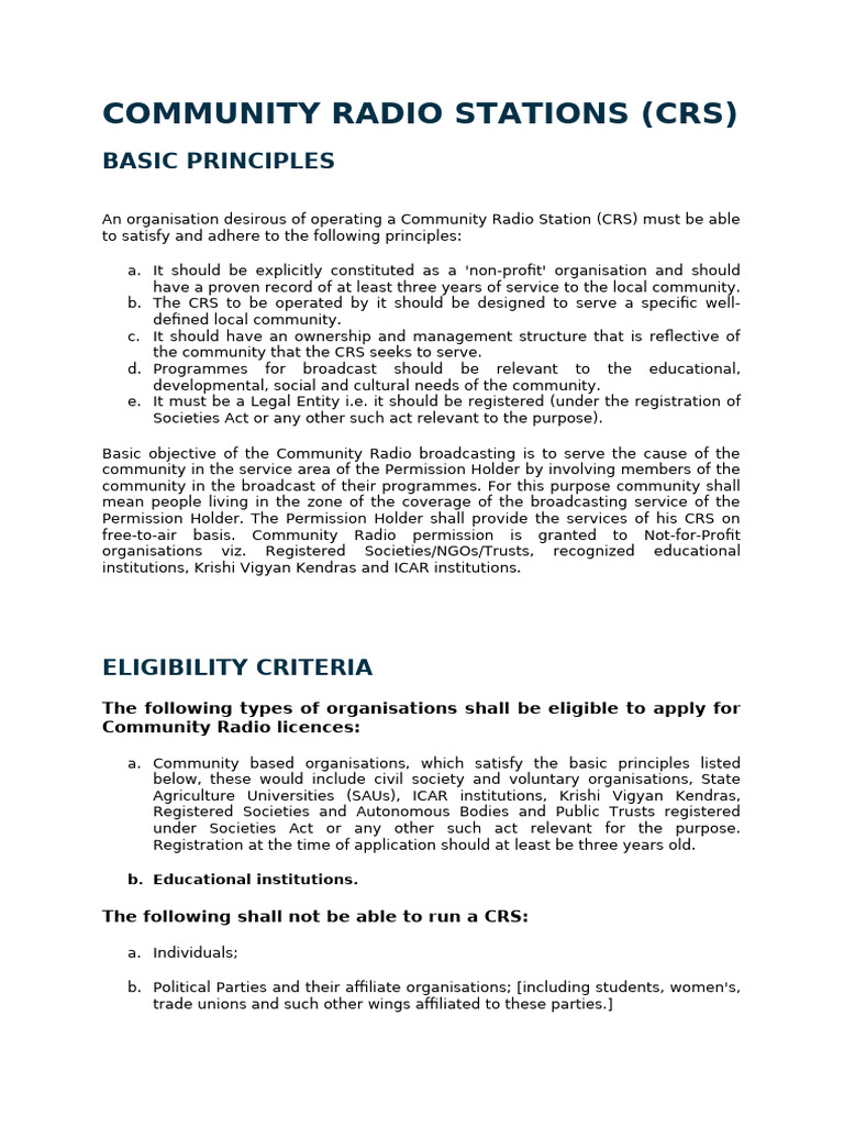 COMMUNITY RADIO STATION Proposal SSGMCE | PDF | Creativity | Community