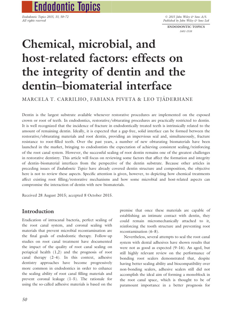 Carrilho 2015 | PDF | Dentin | Extracellular Matrix