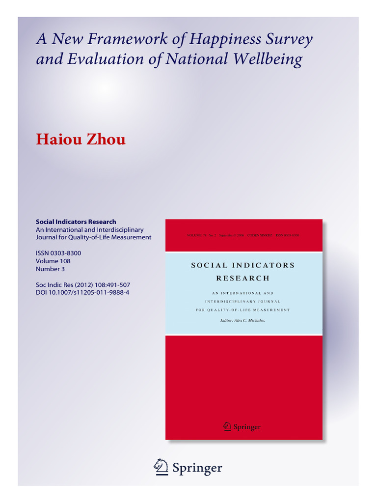 A New Framework of Happiness Survey and Evaluation of National ... A New Framework of Happiness Survey and Evaluation of National ...