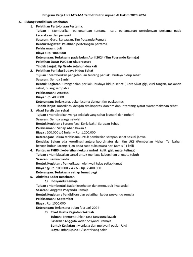 Proker UKS 2023-2024 | PDF