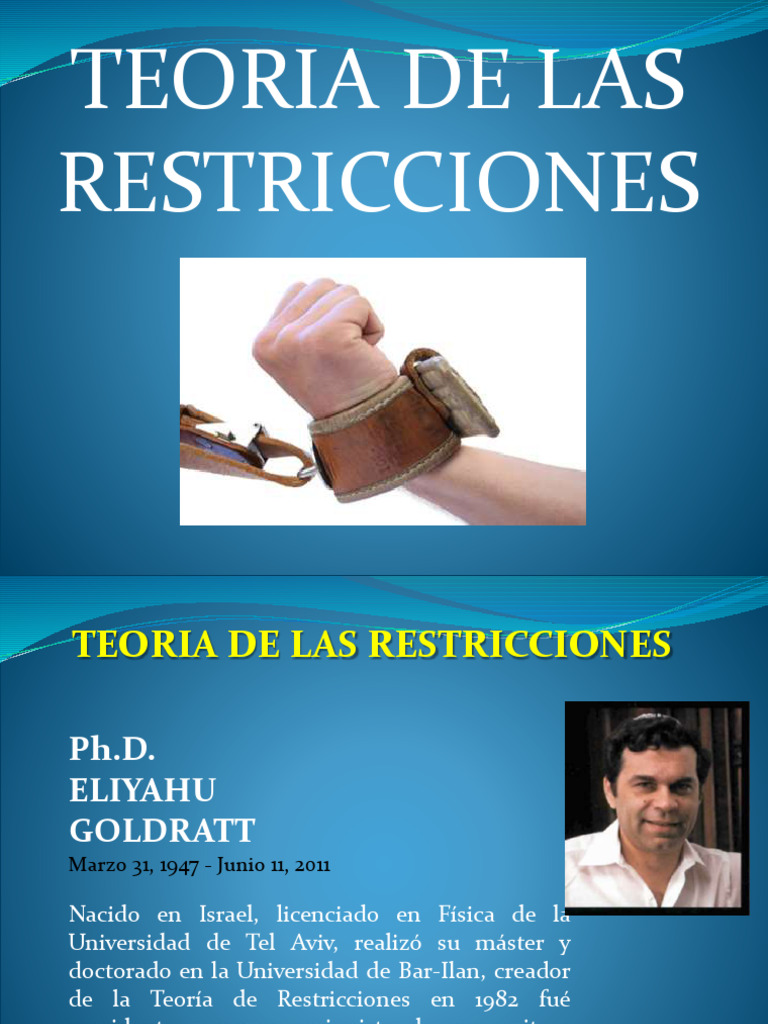TEORIA DE LAS RESTRICCIONES | PDF | Objetivo | Business