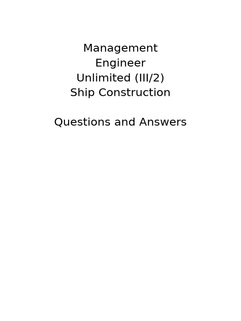 Chiefs Ship Cons Questions and Answers Oct 2022 | PDF | Propeller | Ships