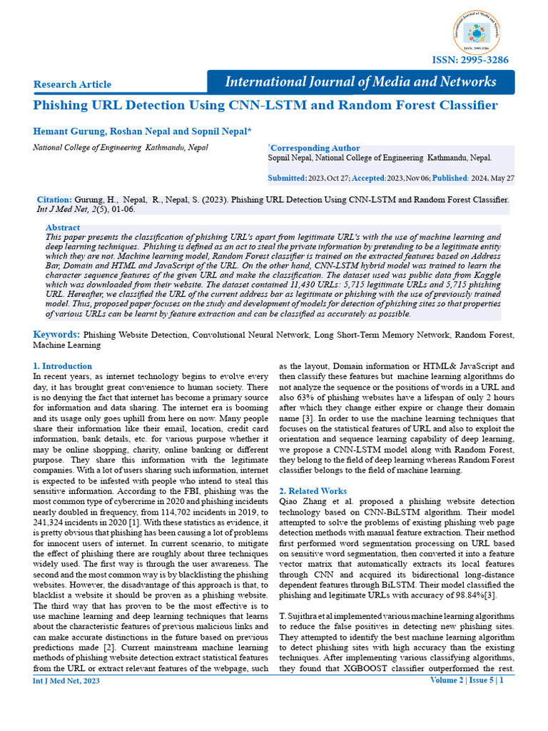 Phishing Url Detection Using CNNLSTM and Random Forest Classifier | PDF ... Phishing Url Detection Using CNNLSTM and Random Forest Classifier | PDF ...