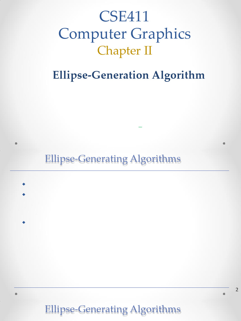Midpoint Ellipse Generation | PDF | Ellipse | Mathematical Physics