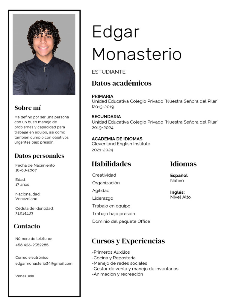 Currículum - Edgar Monasterio | PDF