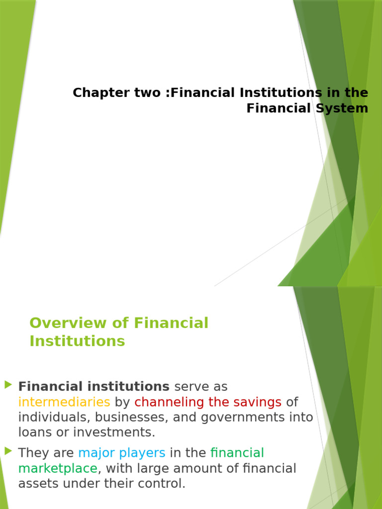 Overview of Financial Institutions | PDF | Securities (Finance ...
