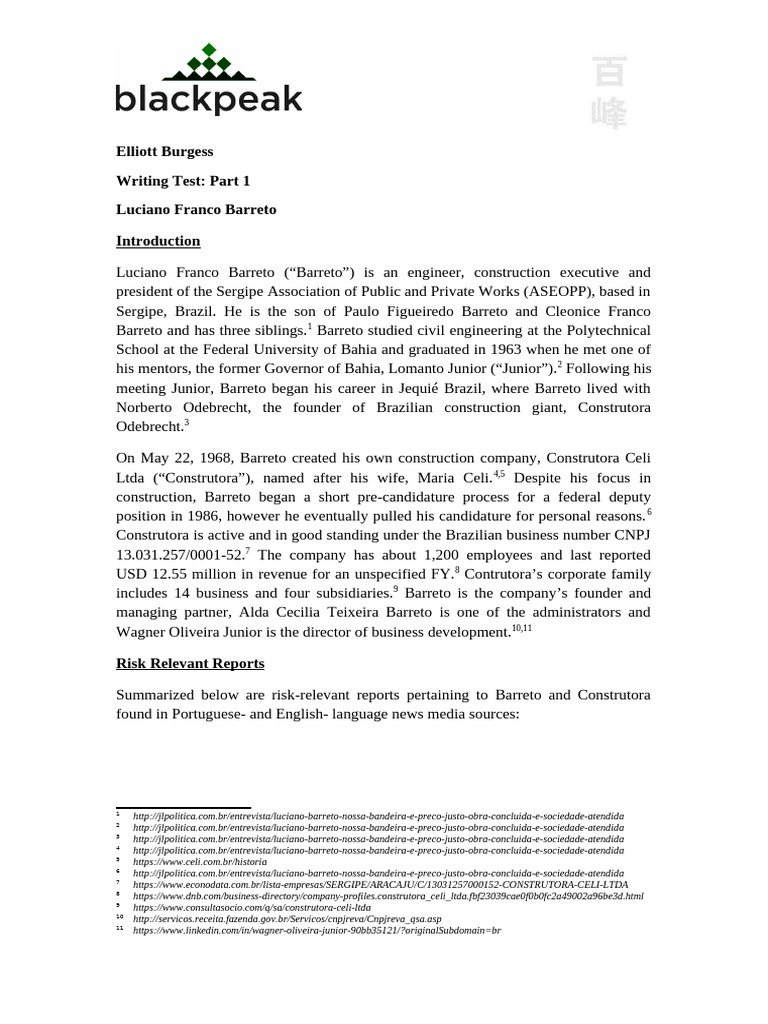Writing Test 1 - Luciano Franco Barreto | PDF | Corruption