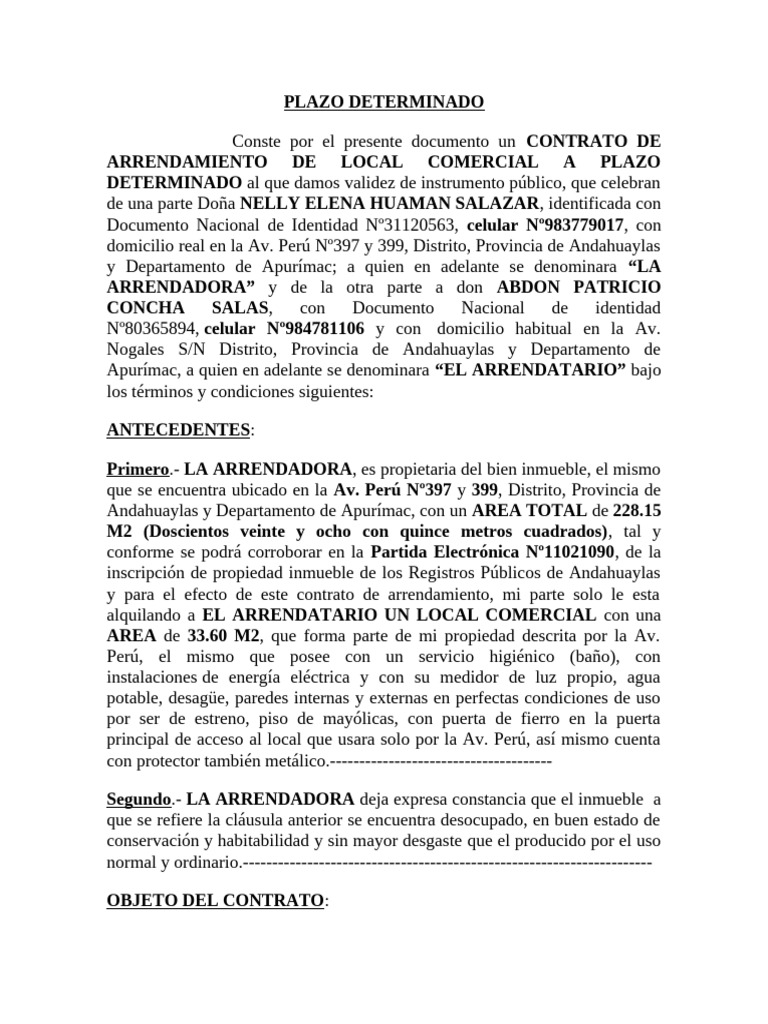 PLAZO DETERMINADO | PDF