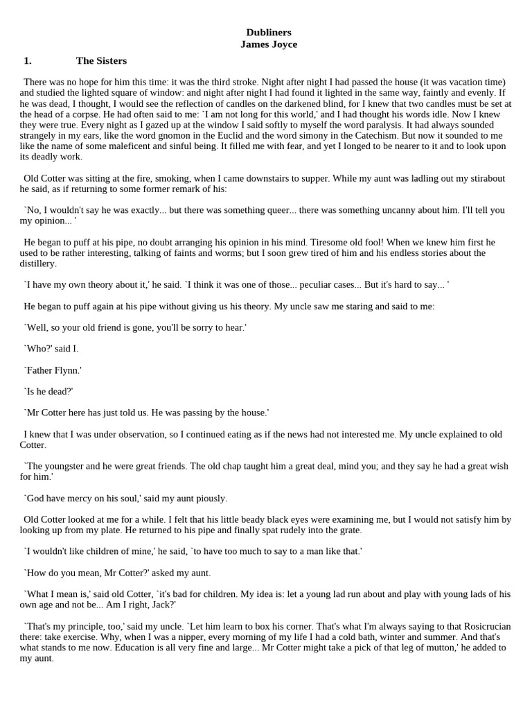 Dubliners Text | PDF