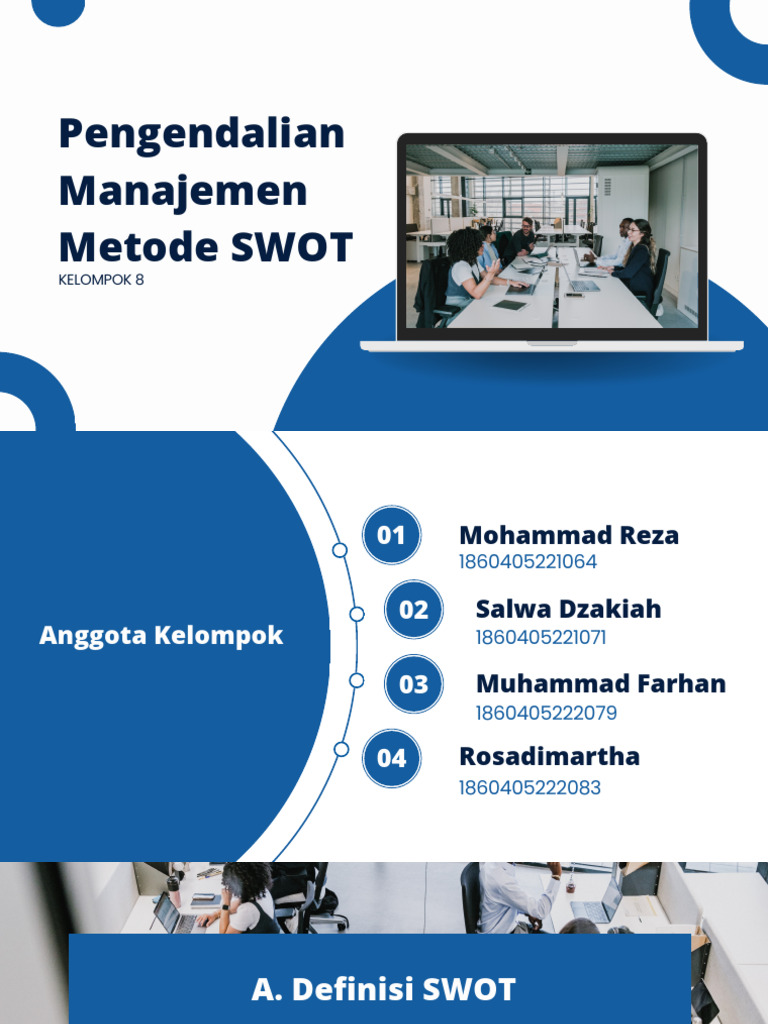 Kel.8 Pengendalian Manajemen Metode Swot | PDF | Karier & Perkembangan | Bisnis