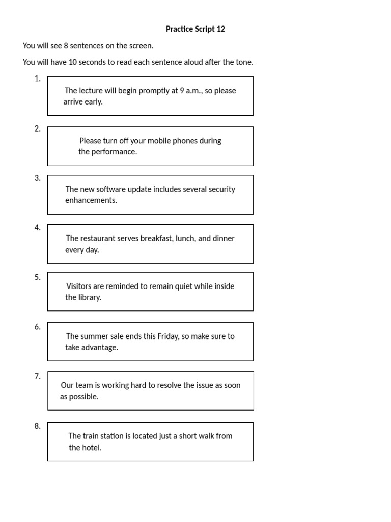 Practice Script 12 | PDF
