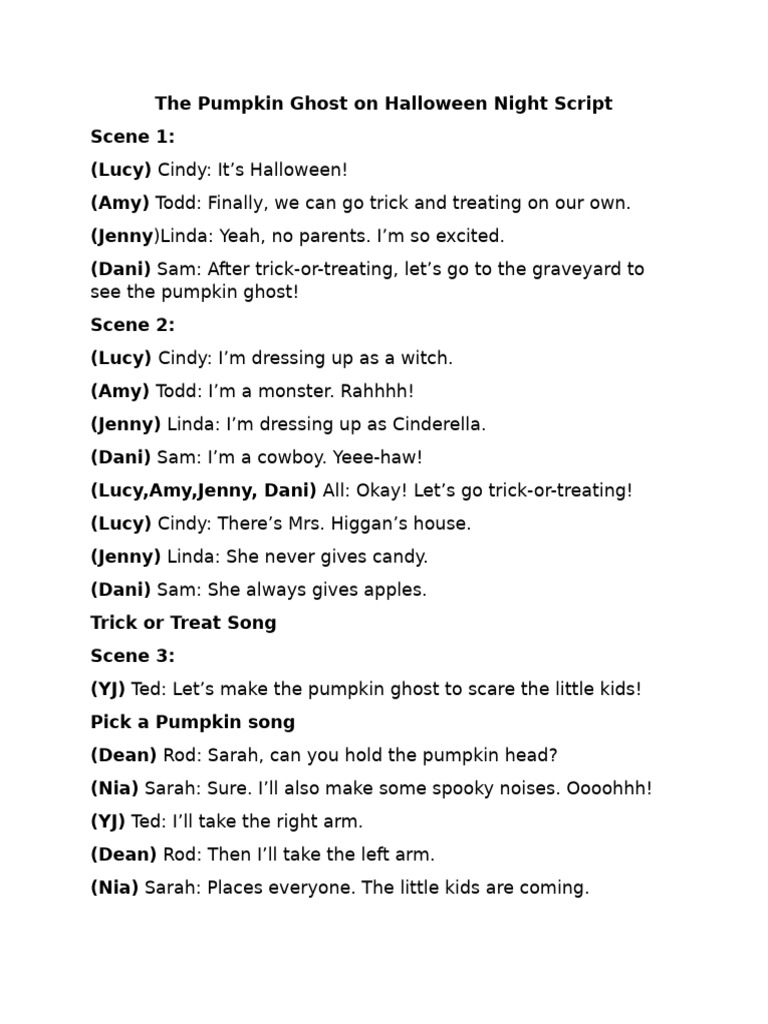 OLD - Pumpkin Ghost Script | PDF