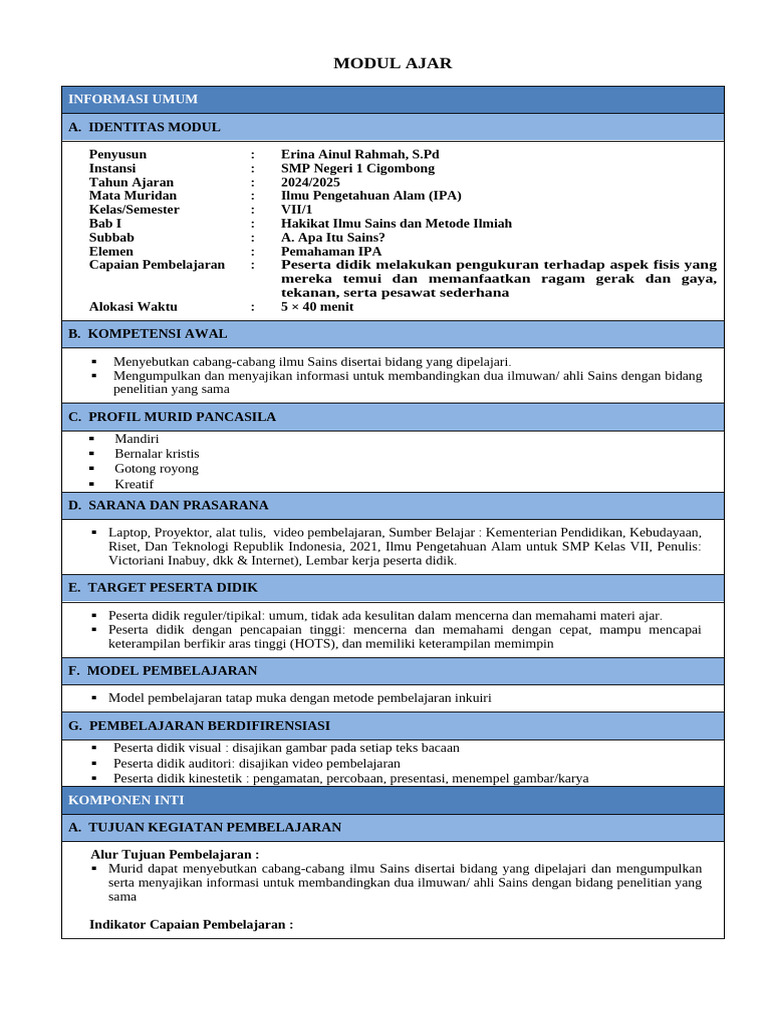 Modul Ajar Bab I | PDF | Karier & Perkembangan