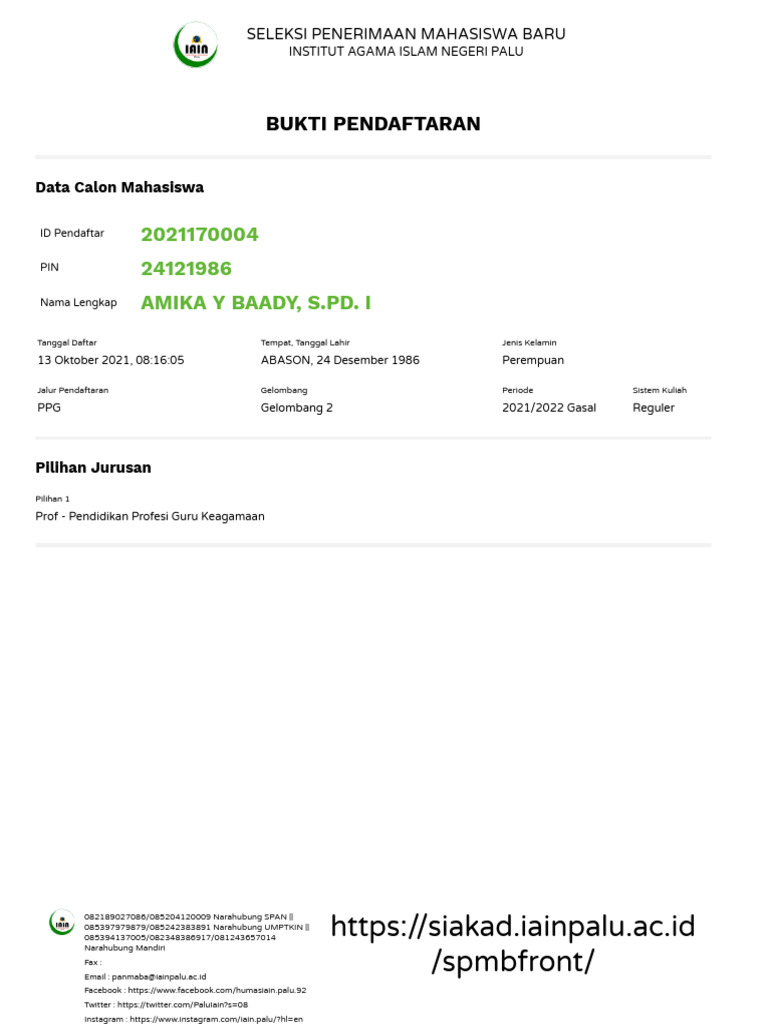 Bukti Pendaftaran PPG | PDF