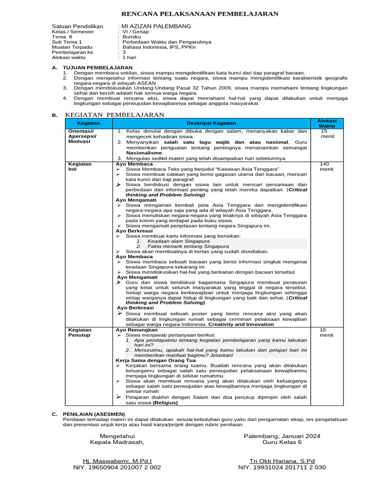 RPP Tema 8 ST 1 P 3 | PDF