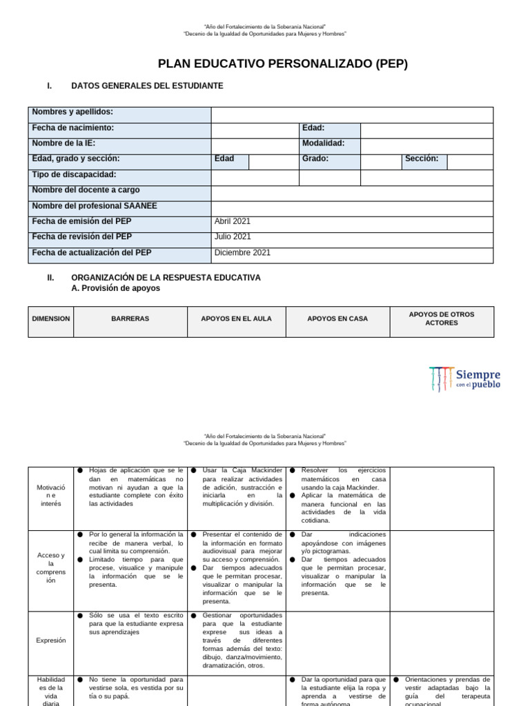 Modelo PEP primaria | PDF | Aprendizaje | Salón de clases