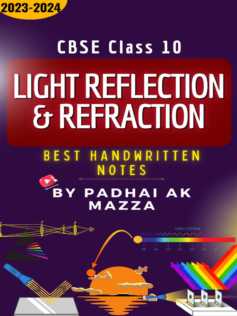Light Reflection And Refraction Padhai Ak Mazza Best Handwritten Notes