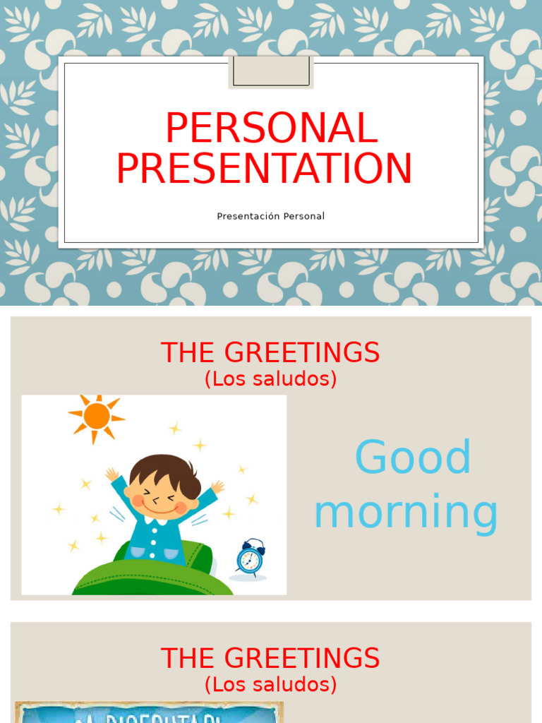 Personal Presentation and Greetings Guide | PDF