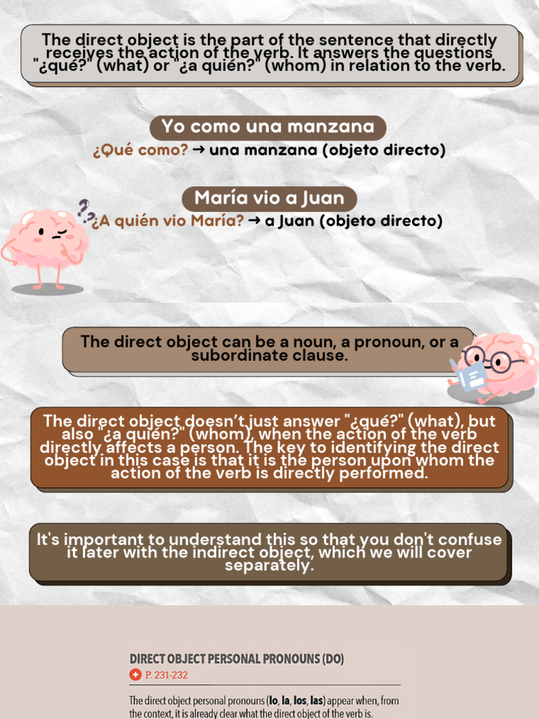 Direct Object in Spanish | PDF | Philosophy | Language Arts & Discipline