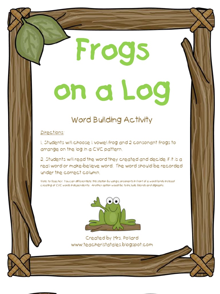CVC Word Building with Frogs Activity | PDF | Language Arts & Discipline