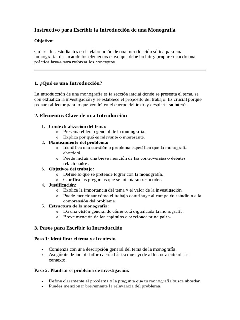 Guía para Escribir Introducciones de Monografías | PDF | Inteligencia ...