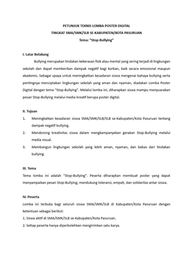 Petunjuk Teknis Lomba Poster Digital | PDF | Ilmu Sosial