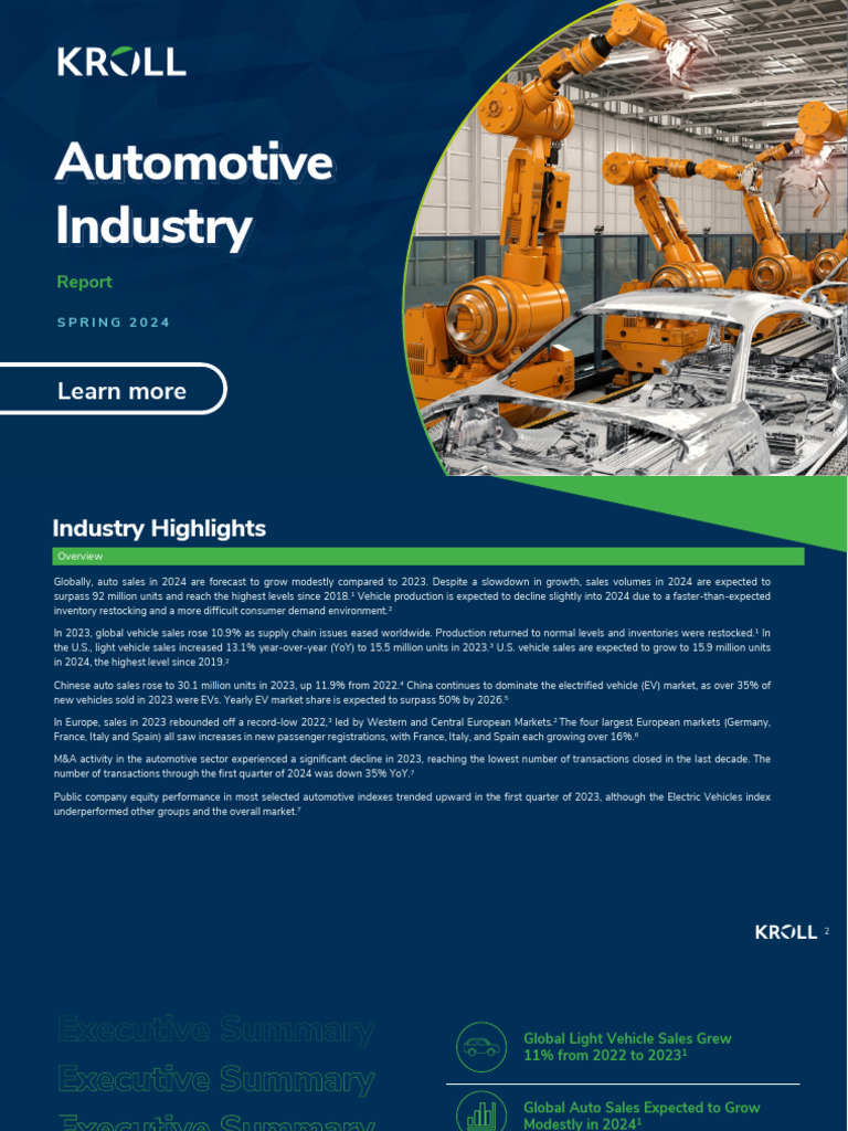 Executive Summary Automotive Industry Insights Spring 2024 | PDF ...