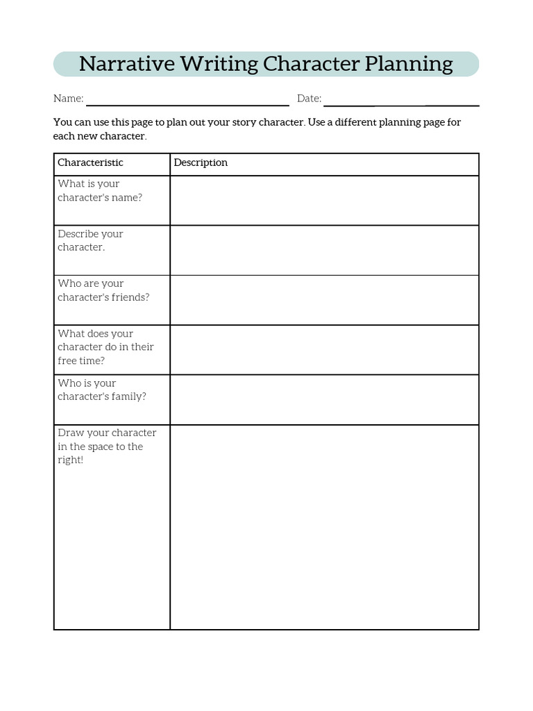 Character Planning Template for Writers | PDF | General Fiction