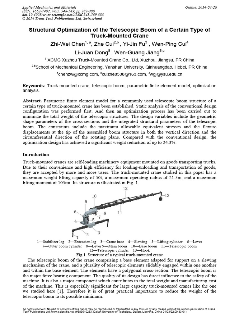 84-Structural Optimization of The Telescopic Boom of A Certain Type of ...