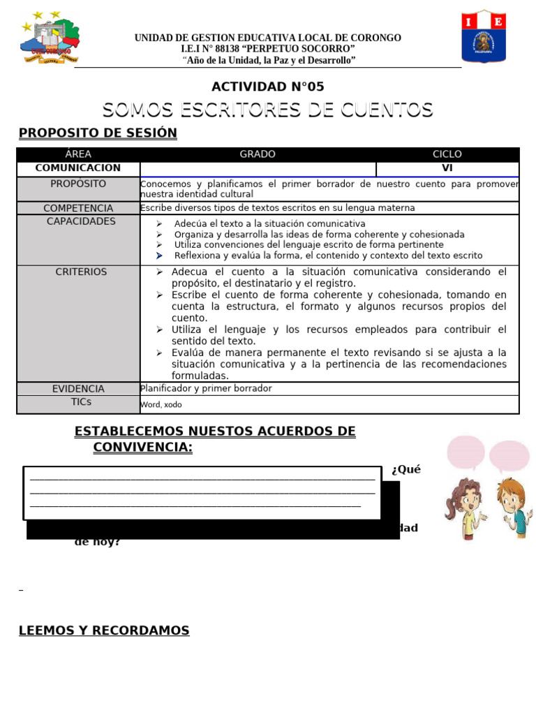 ESCRIBE CUENTo | PDF | Cuentos | Evaluación