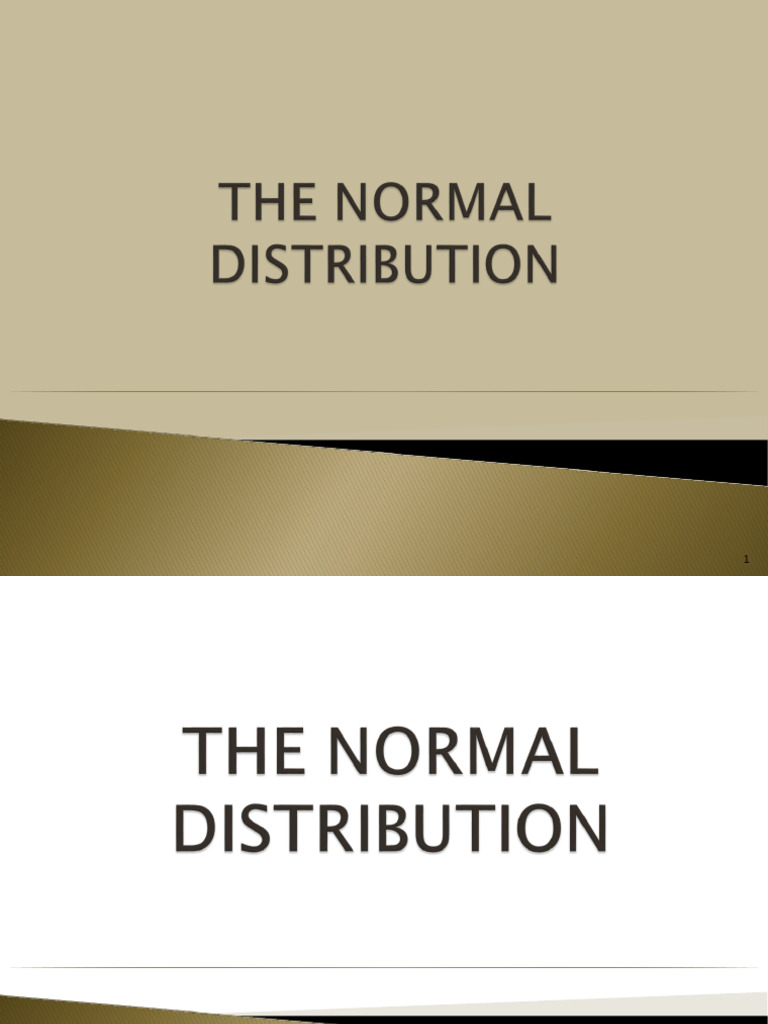 Lecture - The Normal Distribution | PDF | Probability Distribution ...