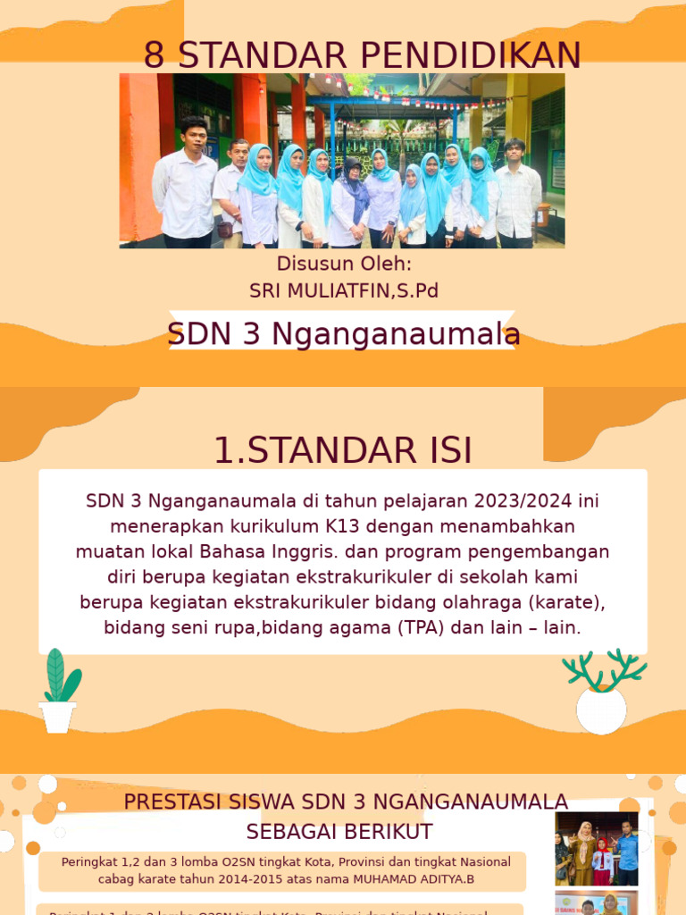 Presentasi Kepala Sekolah 8 Standar Pendidikan | PDF