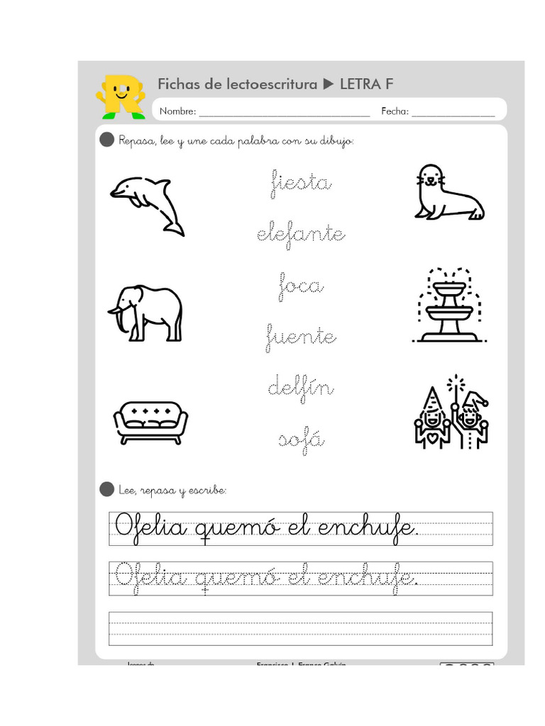 Ficha Letra F | PDF