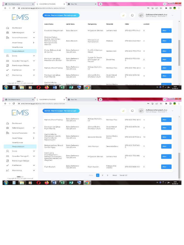 Data Perpustakaan Di Emis | PDF