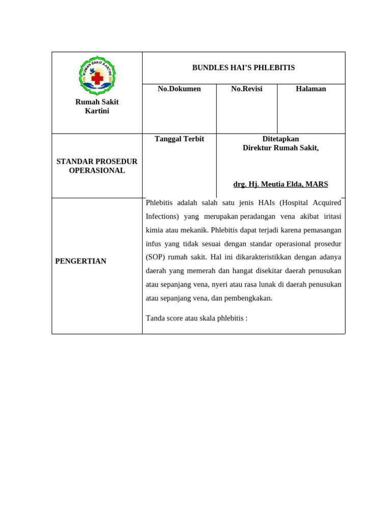 Draf SPO Phlebitis | PDF