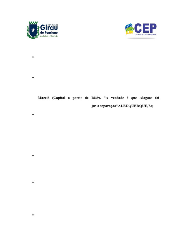 História de Girau do Ponciano | PDF | Constituição | Brasil