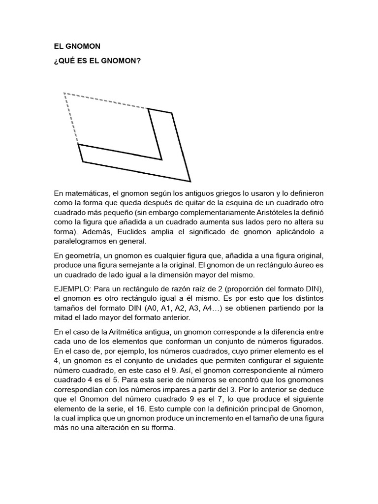 El Gnomon Trabajo Practico | PDF | Matemáticas | Geometría