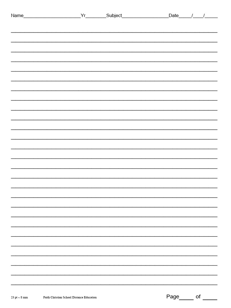 8mm Exam Lined Paper (8 Pages Per Student) | PDF | Business | Language ...