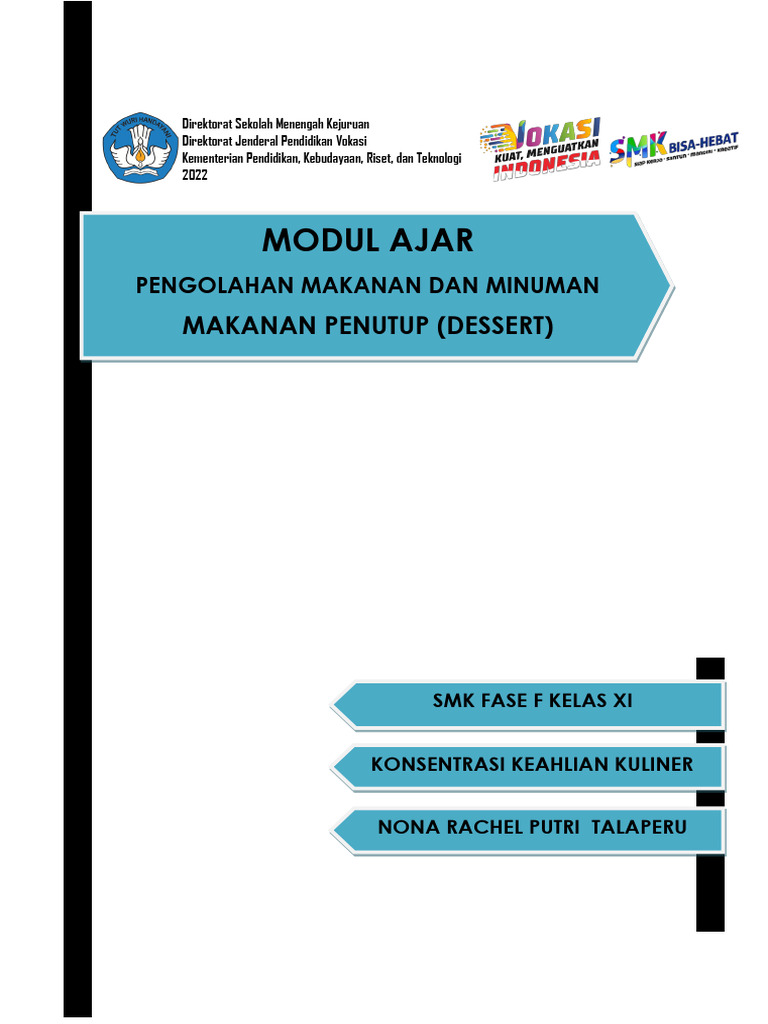 New Modul Ajar - Dessert | PDF | Karier & Perkembangan | Seni