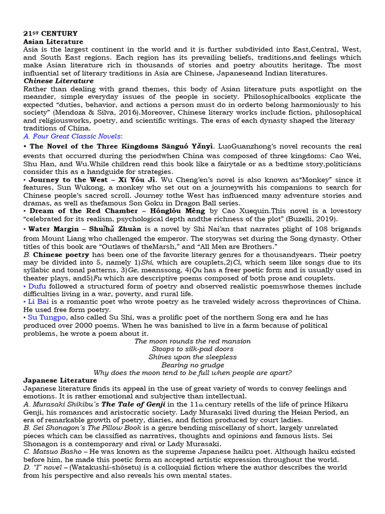 21st-Century Asian Literature | PDF | Latin American Literature