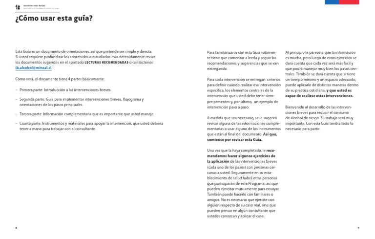 ¿Cómo Usar Esta Guía?: Ib - Alcohol@minsal - CL | PDF