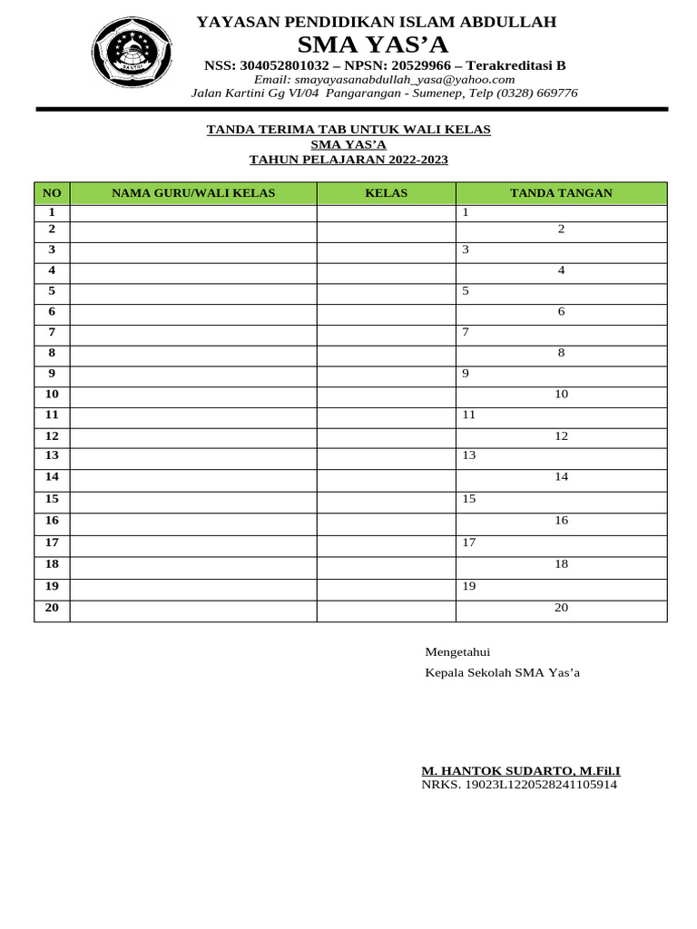 Tanda Terima Tab Guru | PDF