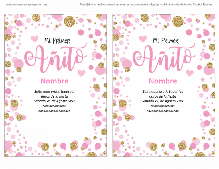 Invitaciones para Primer Anito 1 | PDF
