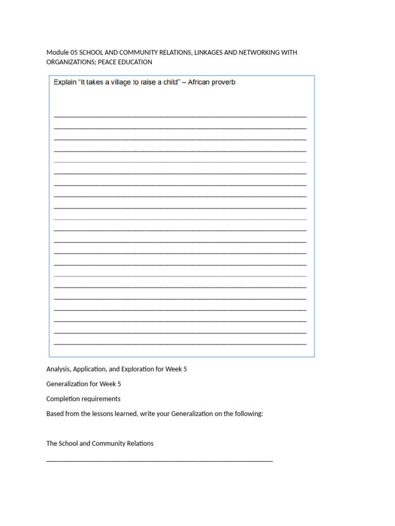 Module 05 SCHOOL AND COMMUNITY RELATIONS | PDF | Career & Growth