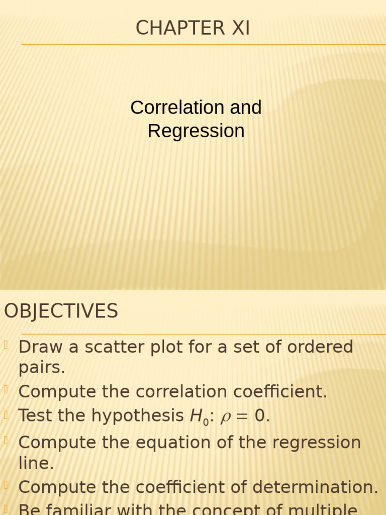 Chapter XI Correlation and Regression | PDF | Statistics | Regression Analysis