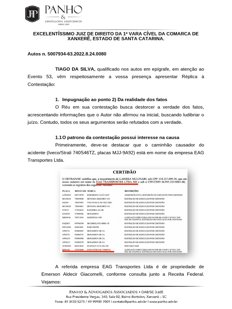 Réplica Tiago | PDF | Réu | Tempo