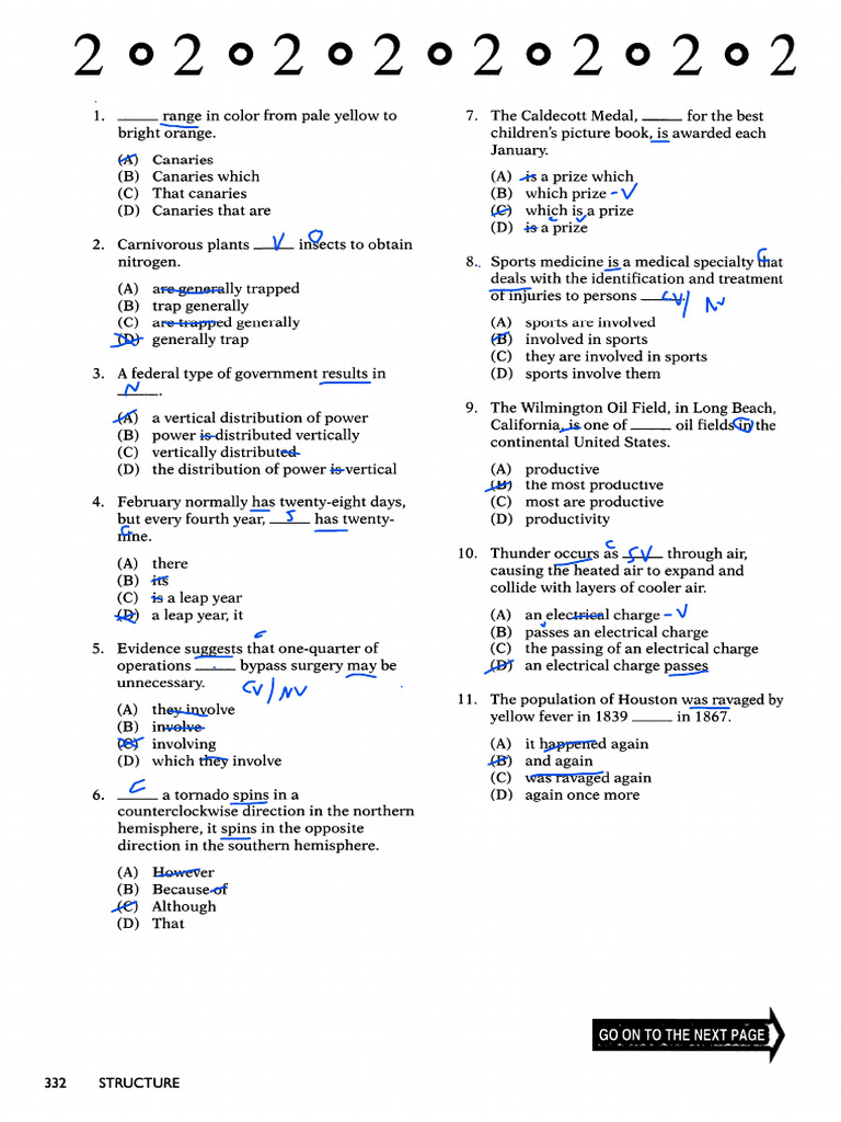 Pembahasan Post Test Structure Longman | PDF | Sentence (Linguistics)
